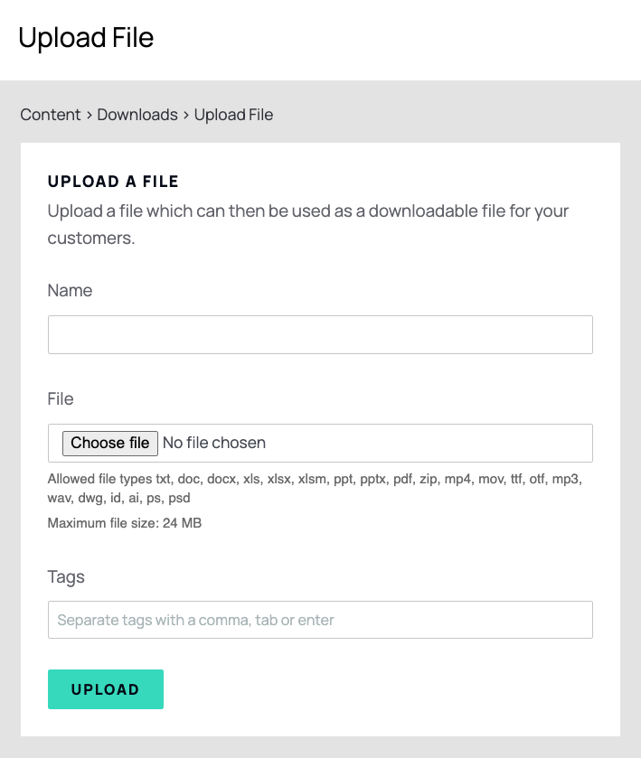 How do I add files to my products?