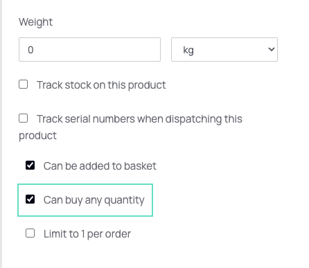 How do I set minimum and maximum purchase quantities?