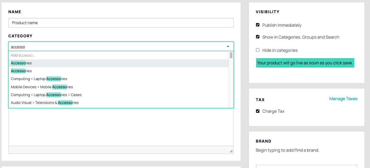 How do I move products to categories?