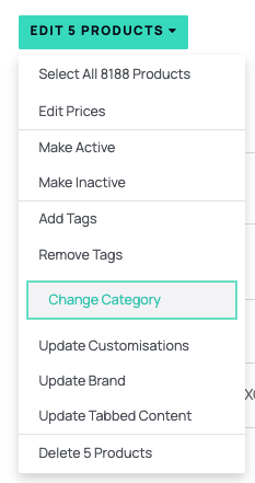 How do I move products to categories?