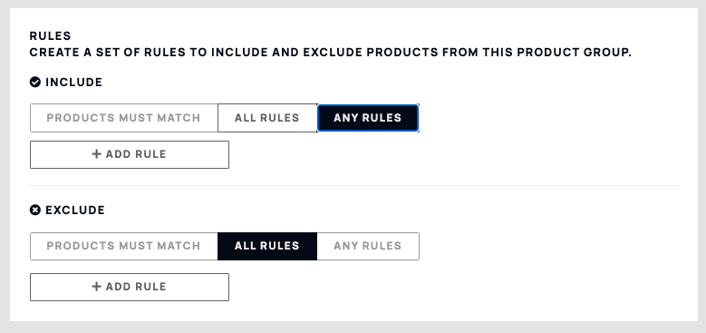 How do the product group rules work?