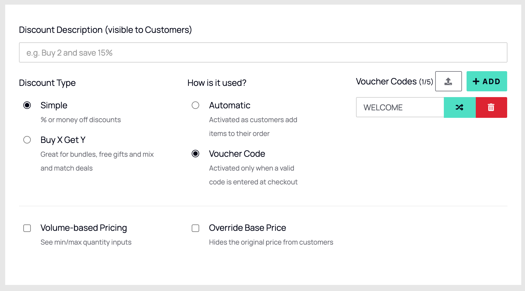 How do I create a Simple Discount?