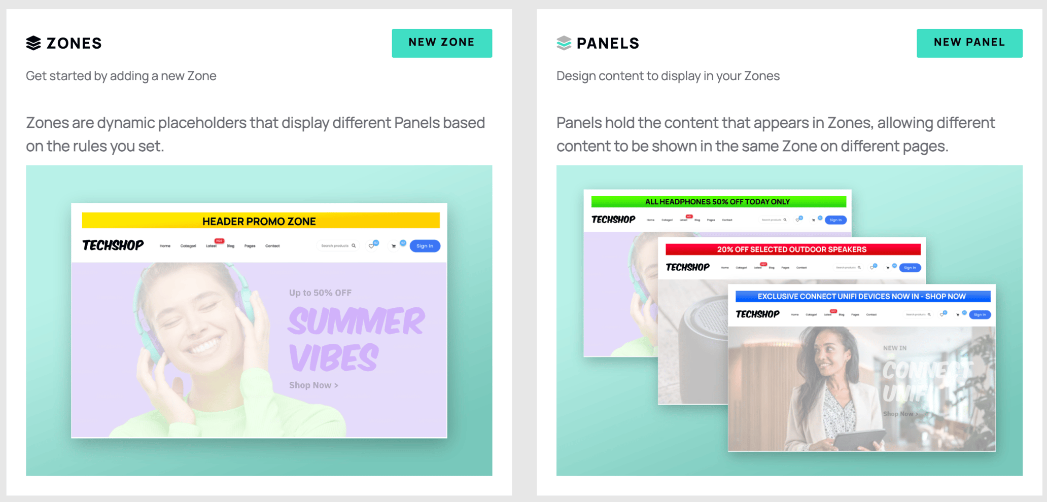 How do Zones & Panels work?